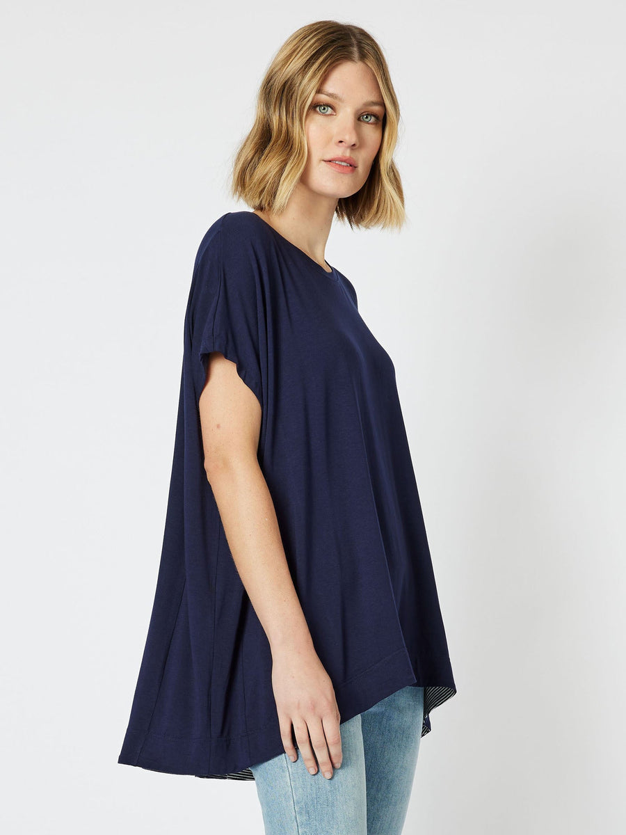 Serene A-Line T-Shirt - Navy – Burton's Clothing Co.