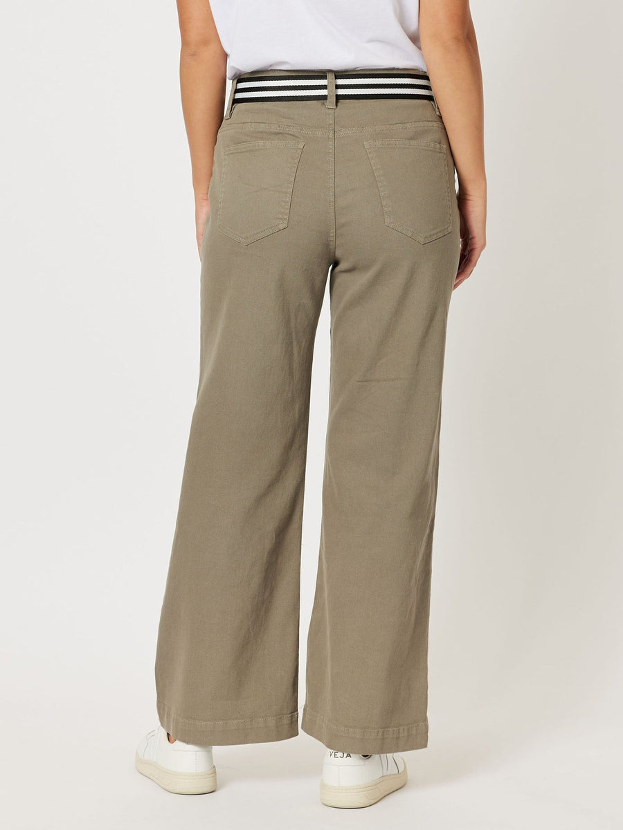 Threadz Georgia Stretch Cotton Wide Leg Jean - Khaki – Burton's ...