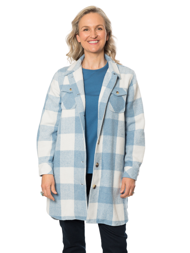 Check Shacket | Blue – Burton's Clothing Co.