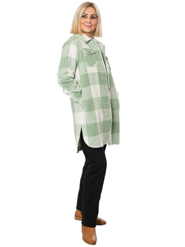 Check Shacket | Green – Burton's Clothing Co.