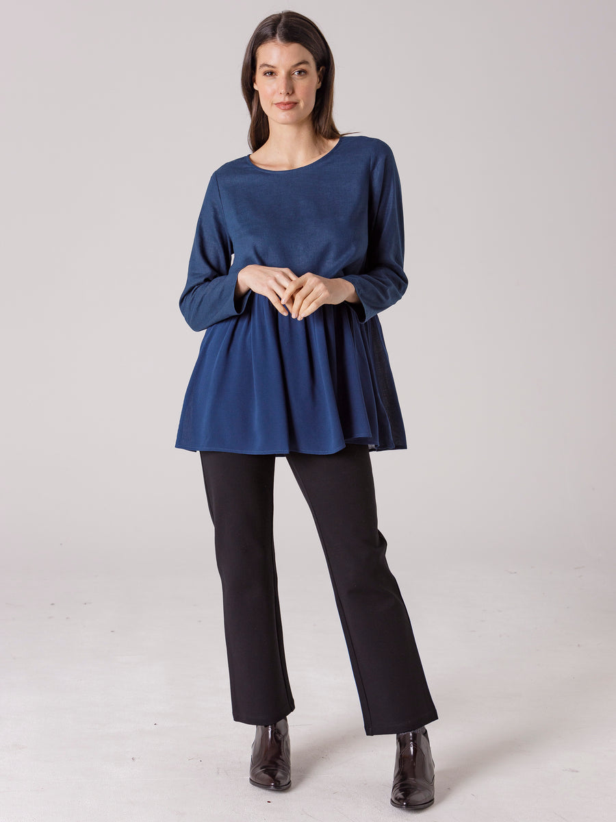 Peplum Top | Prussian Blue – Burton's Clothing Co.