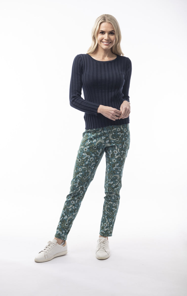 DENIM PANTS REVERSIBLE| TEAL – Burton's Clothing Co.